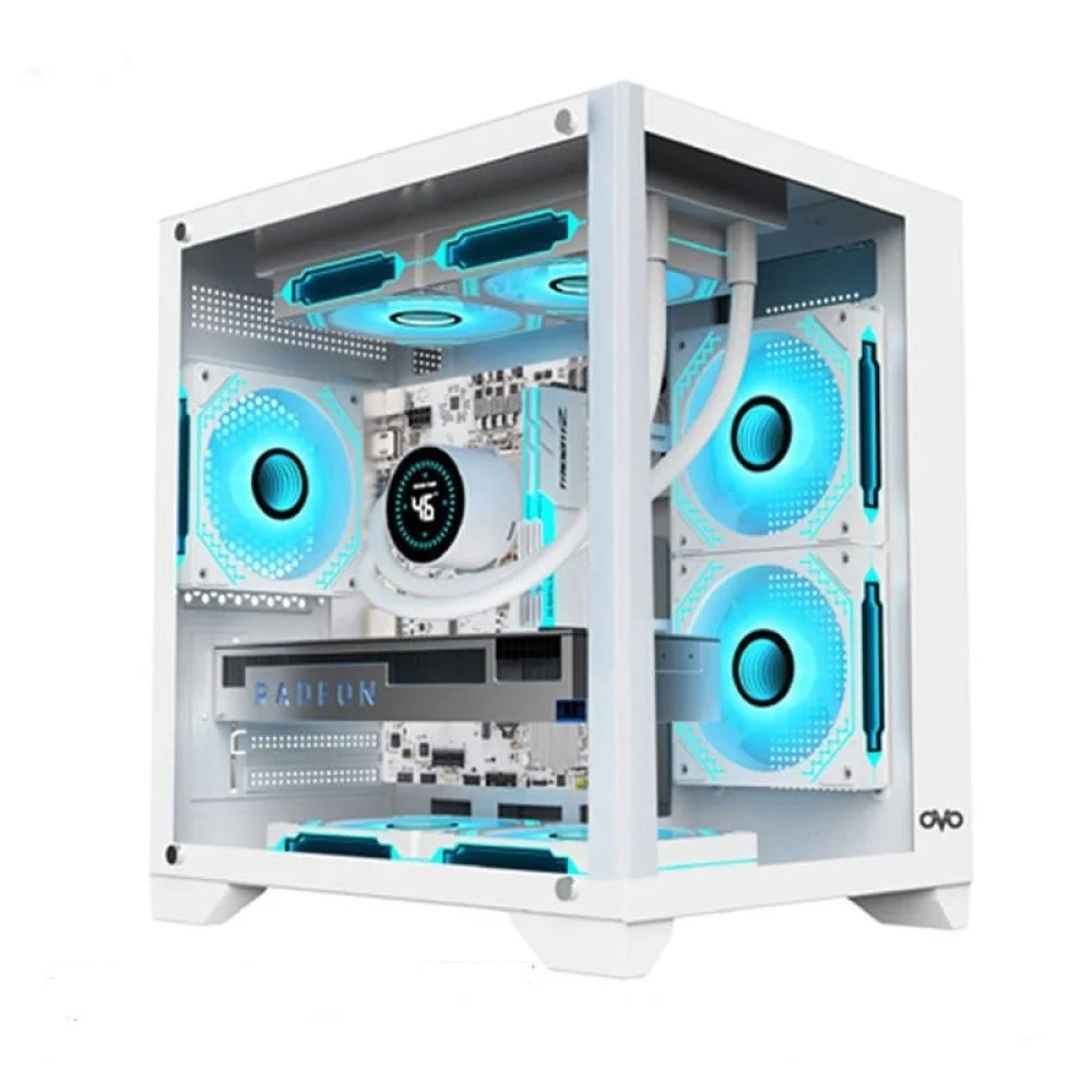 OVO FH-919W White RGB Gaming Case | Mid-Tower ATX / Micro-ATX Gaming ...